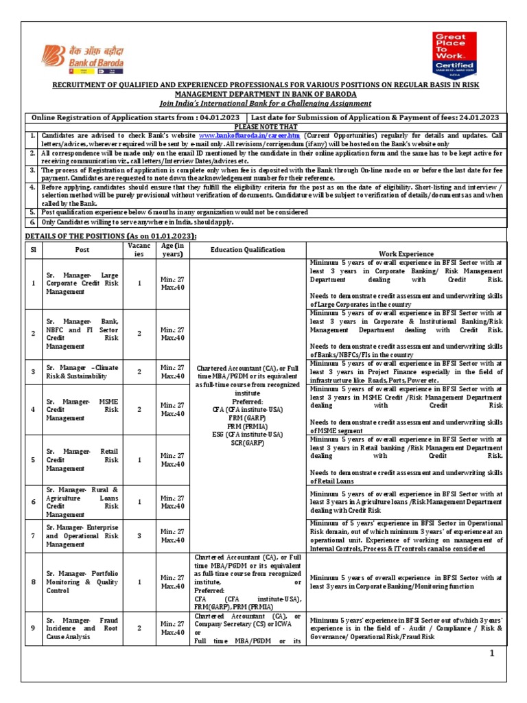 Detailed Advertisement Risk Management 04-01-2023!03!20 | PDF | Risk ... Detailed Advertisement Risk Management 04-01-2023!03!20 | PDF | Risk ...