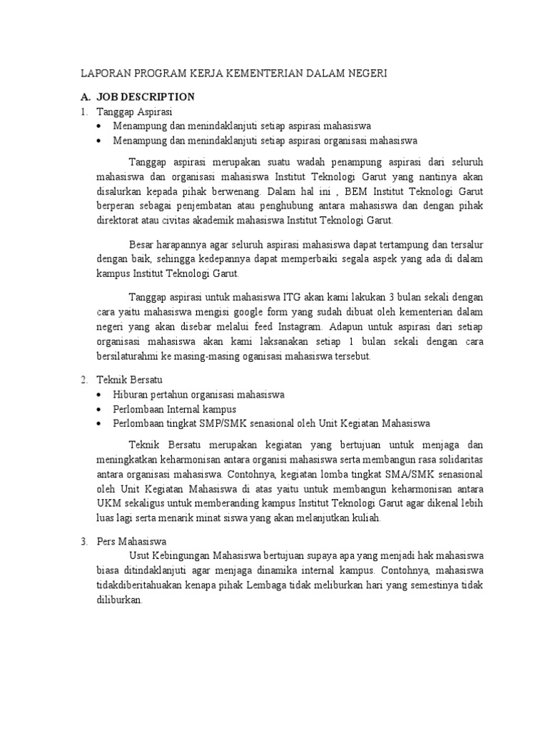 Contoh LPJ Mendagri | PDF