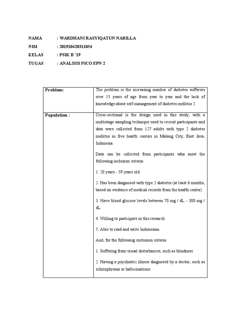 Pico Epn 2 Pdf Diabetes Epidemiology