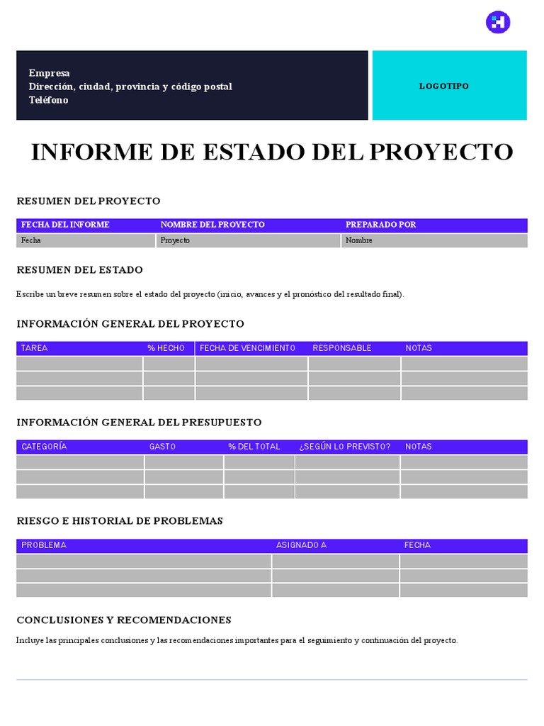Informe de Proyecto Plantilla | PDF