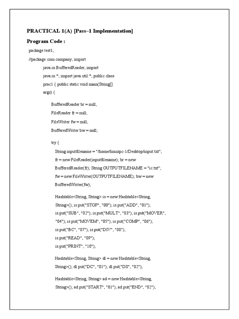 Spos Practicals 1 To 4 Machine Pdf Pointer Computer Programming 