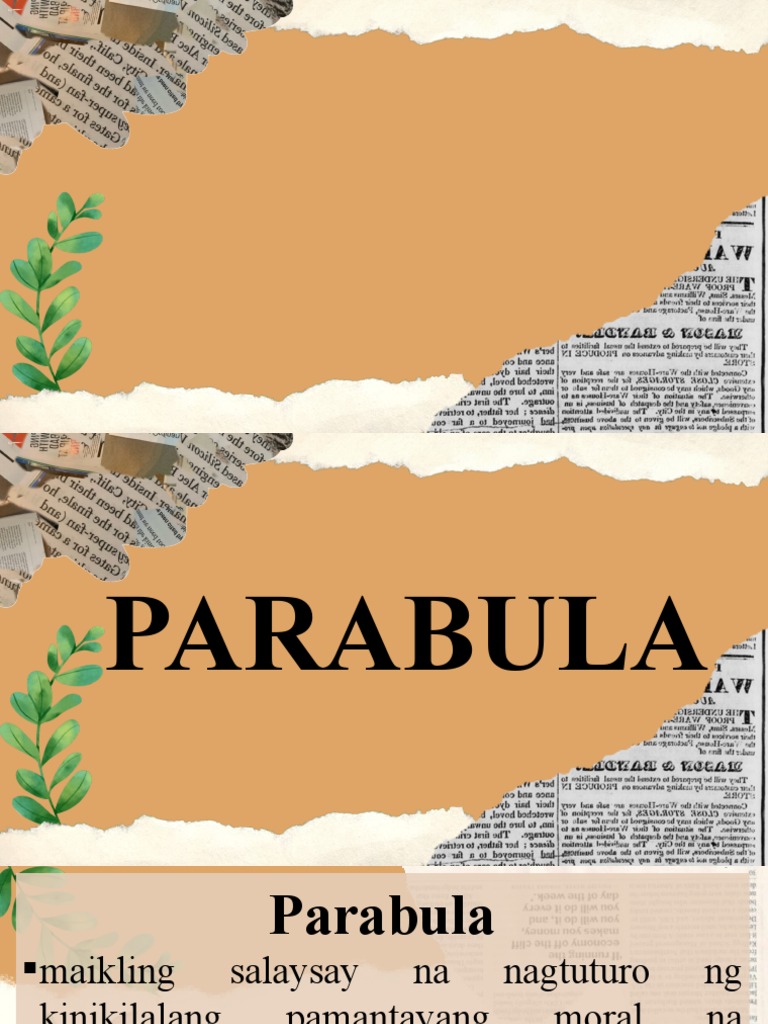 Parabula (Filipino 10 Topic) | PDF