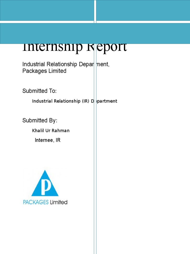 Packages Internship Report Compress | PDF | Paperboard | Employment