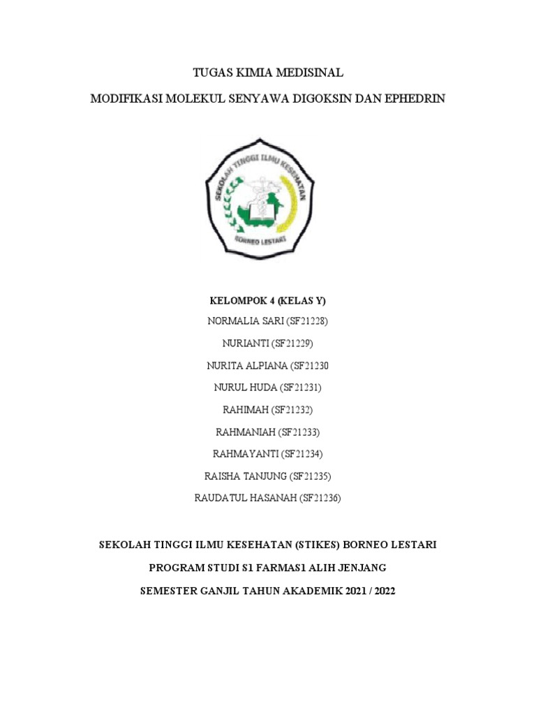 Tugas Kimia Medisinal Digoksin Dan Ephedrin | PDF