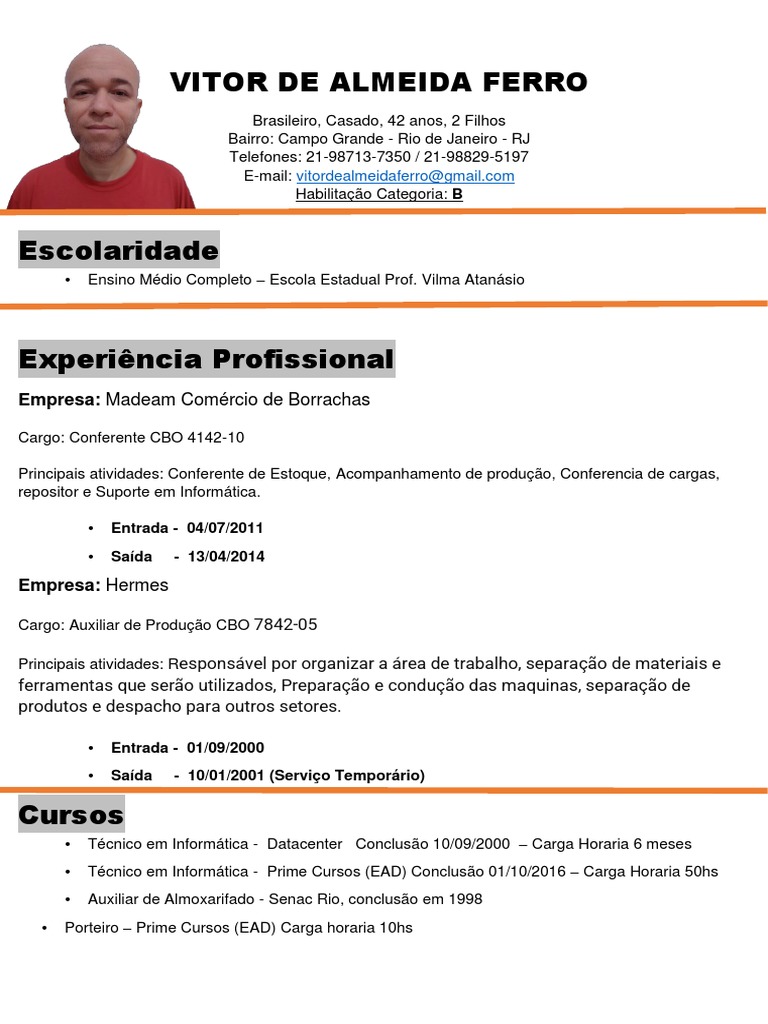 Curriculo Do Vitor | PDF