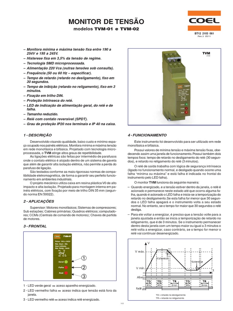 Boletim Tecnico TVM 01 TVM 02 Rev.3 | PDF | Relé | Diodo emissor de luz