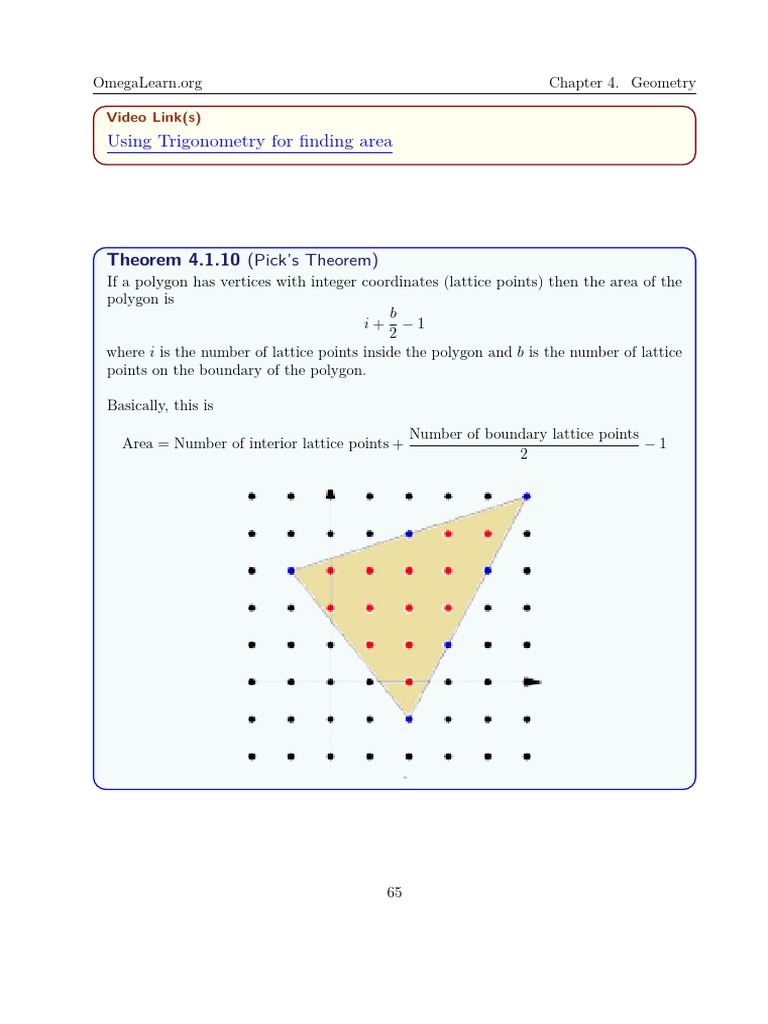 Using Trigonometry and Pick's Theorem to Calculate Areas of Polygons ...