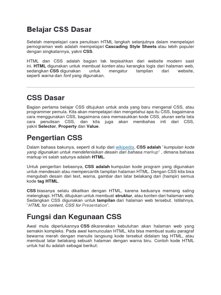 CSS Dasar | PDF | Komputer