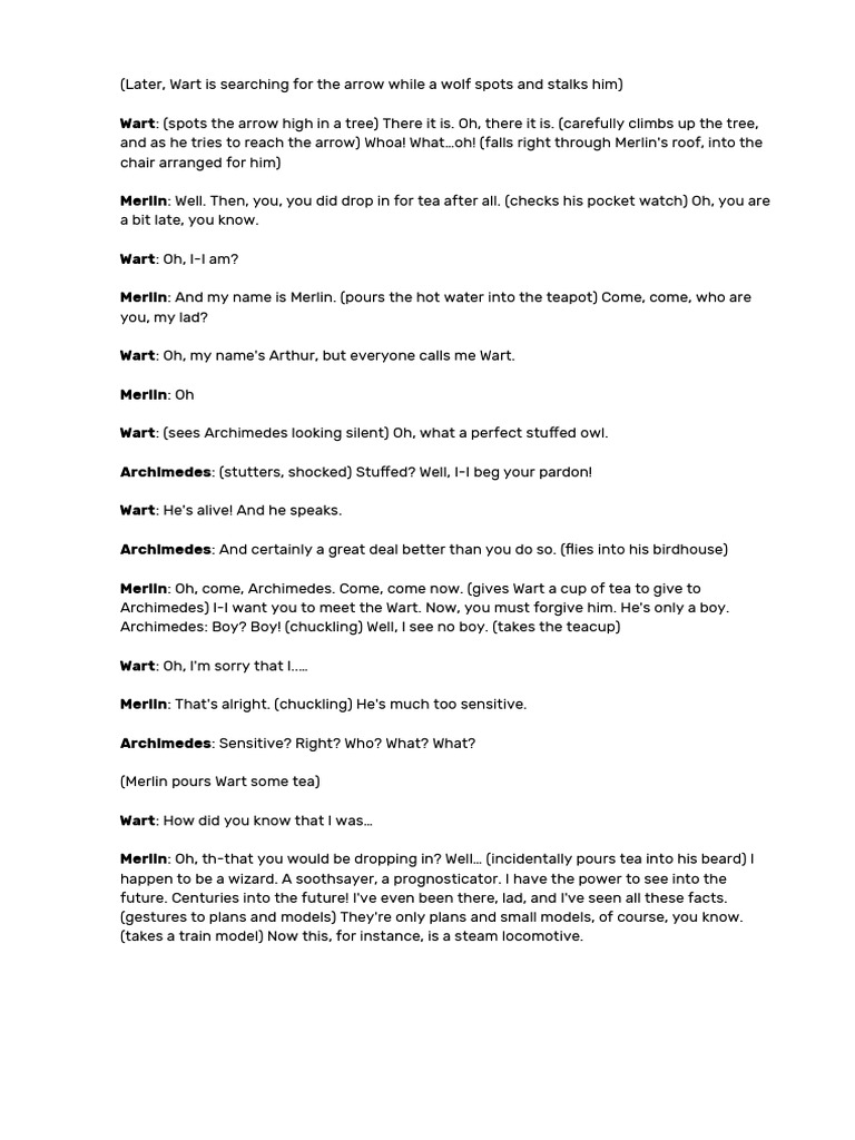 Script Arthur Meeting Merlin | PDF