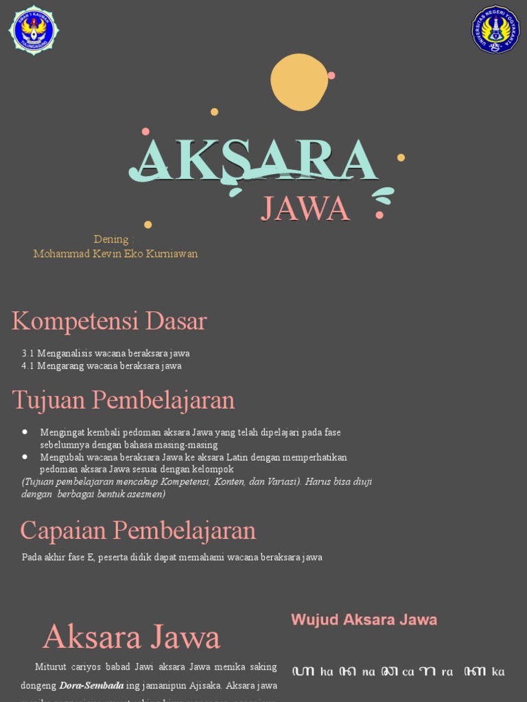 Materi Aksara Jawa Kelas X | PDF