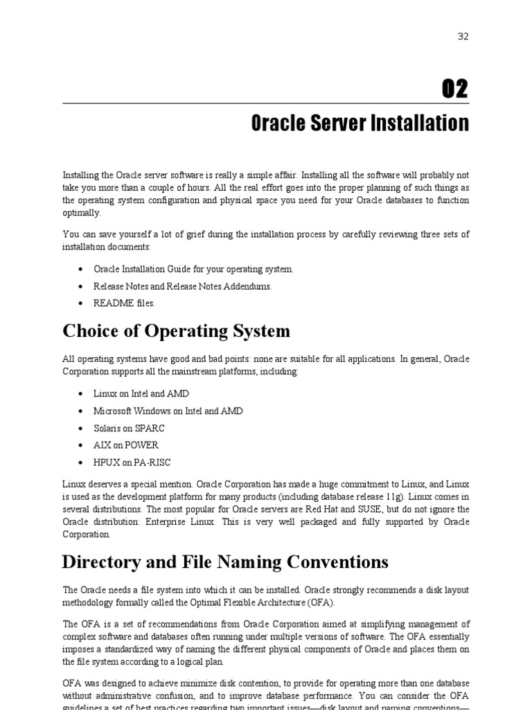 02 Oracle Server Installation Pdf Oracle Database Installation Computer Programs