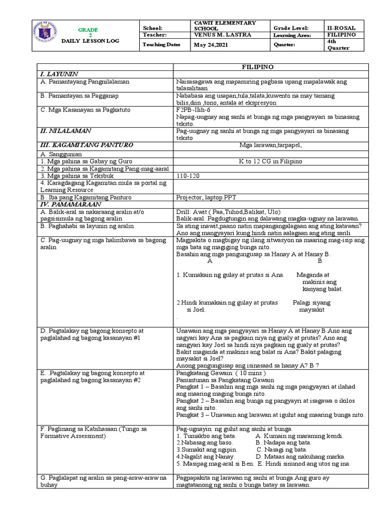 Cot 2 - Filipino | PDF
