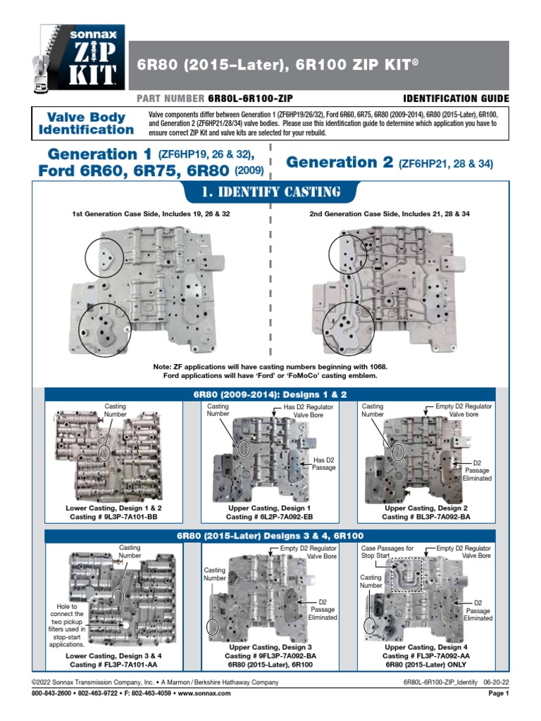 6R80L 6R100 Zip in | PDF | Manual Transmission | Valve