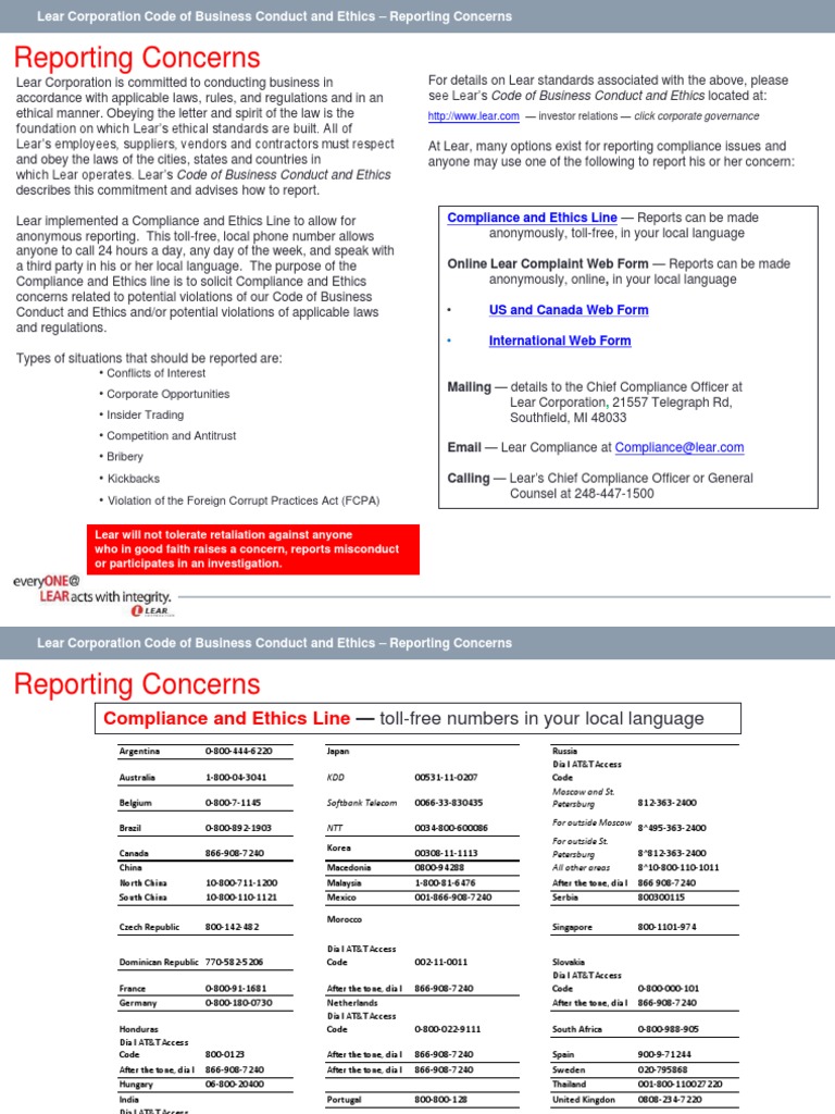 Reporting Concerns - Outside Company | PDF | Regulatory Compliance ...