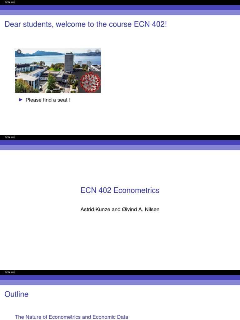 Lecture 1 - Introduction To Econometrics | PDF | Econometrics | Dependent And Independent Variables