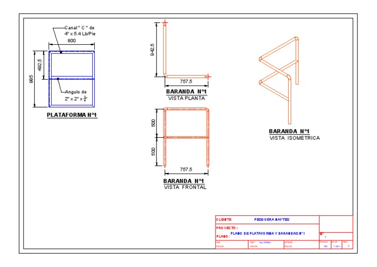 Plano de Plataforma y Baranda N°1 | PDF