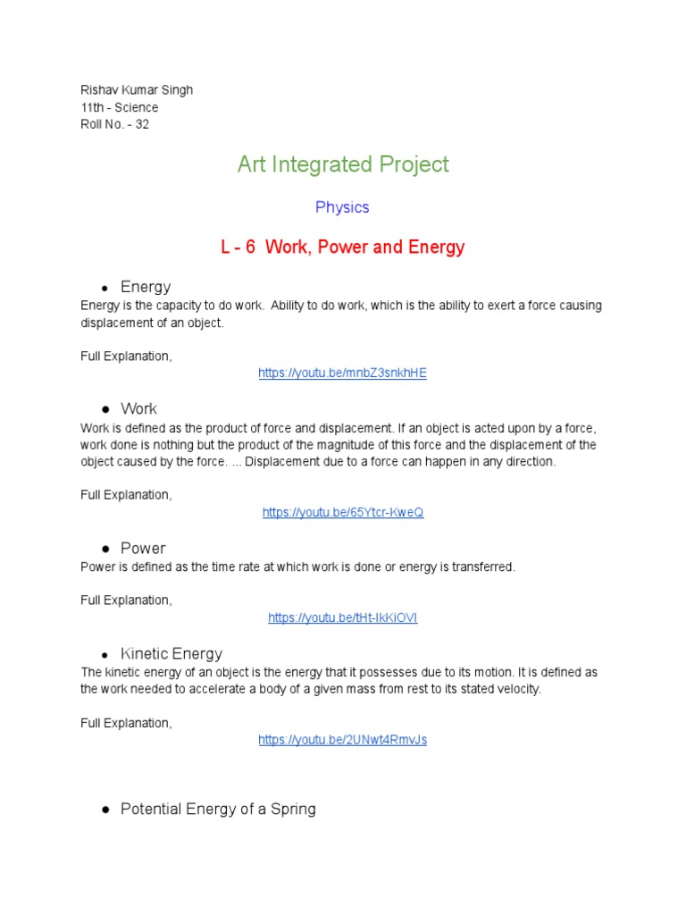 Rishav Singh Art Integrated Project Physics | PDF | Science & Mathematics
