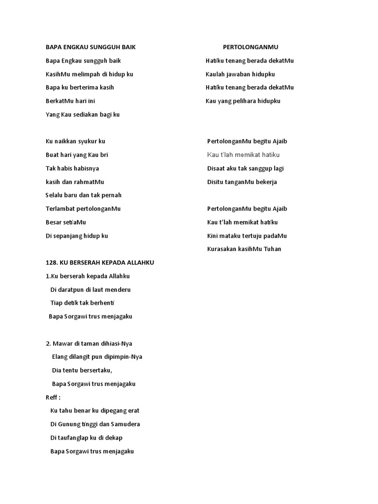 Bapa Engkau Sungguh Baik | PDF