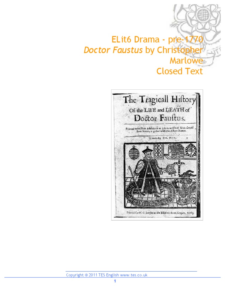 Doctor Faustus by Christopher Marlowe - Study Booklet | Download Free ...