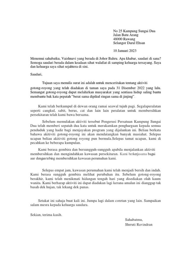 Surat Kiriman Tidak Rasmi | PDF