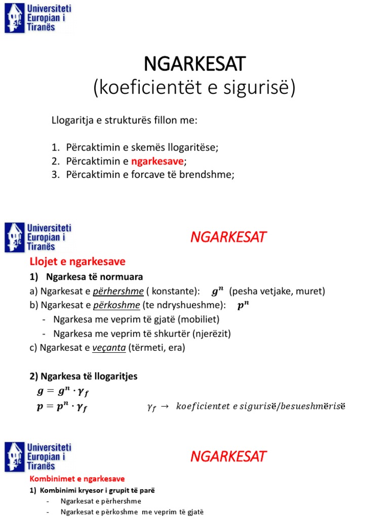 Leksion 2 - Veprimet, Ngarkesat Elementet Ne Perkulje | PDF