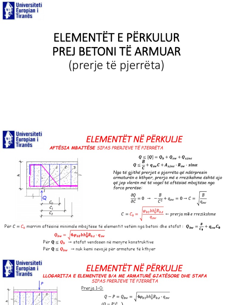 Leksion 4 - Elementet Ne Perkulje Sipas Prerjeve Te Pjerreta Dhe Ne Perdredhje | PDF