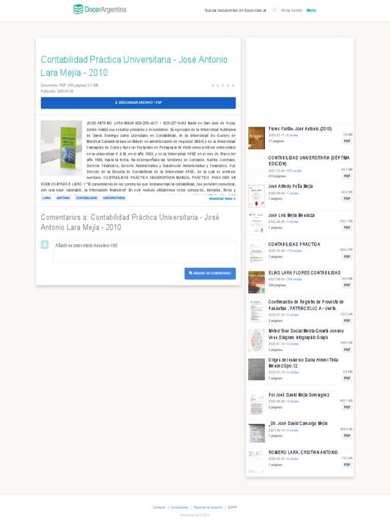 Contabilidad Práctica Universitaria - José Antonio Lara Mejía - 2010 - PDF Docer - Com.ar | PDF ...