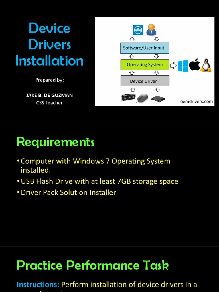 Device Drivers Installation | PDF | Usb Flash Drive | Device Driver