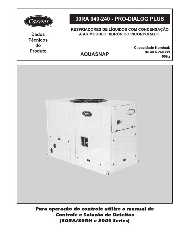 30RA 040-240 - Resfriadores de líquidos Carrier com controle PRO-DIALOG ...