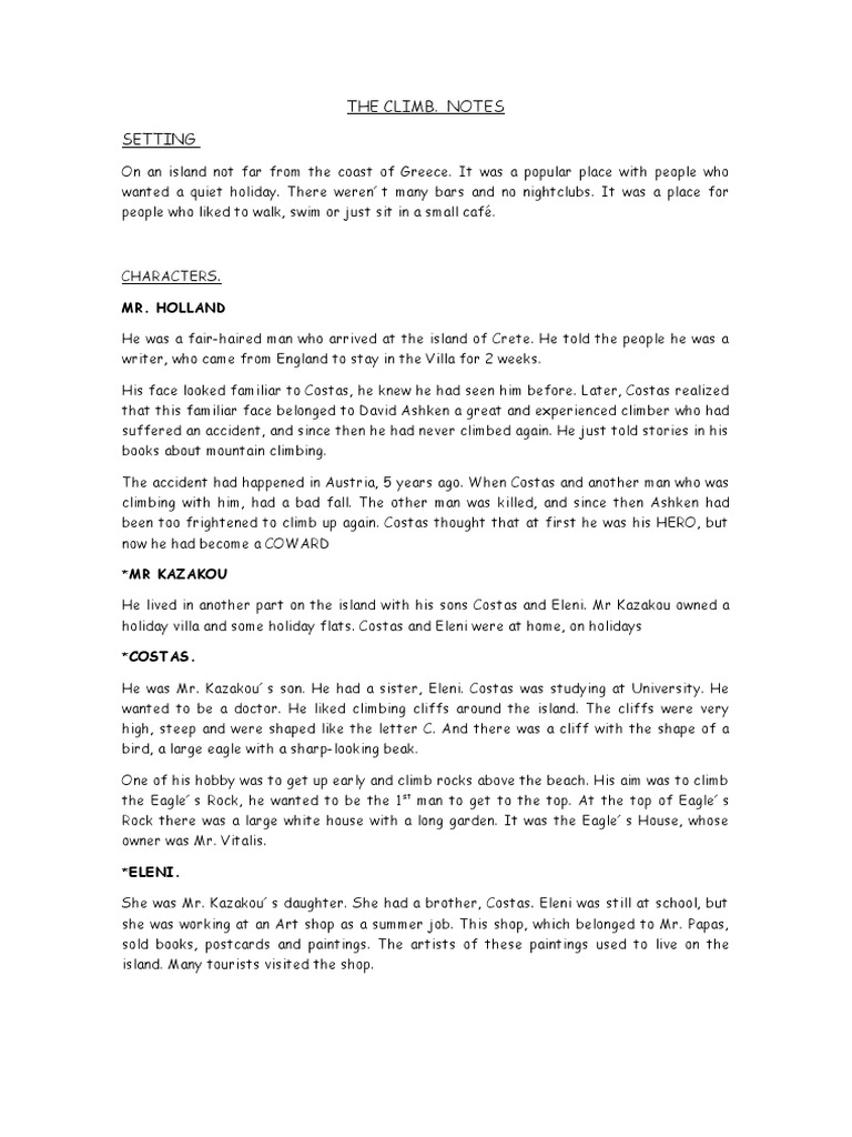 The Climb - Notes | PDF | Travel | Classics