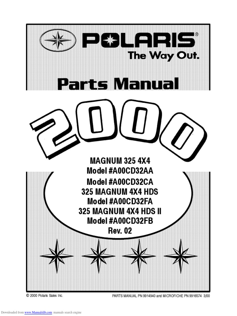 2000 Polaris Magnum 325 Parts Manual | PDF | Manual Transmission ...