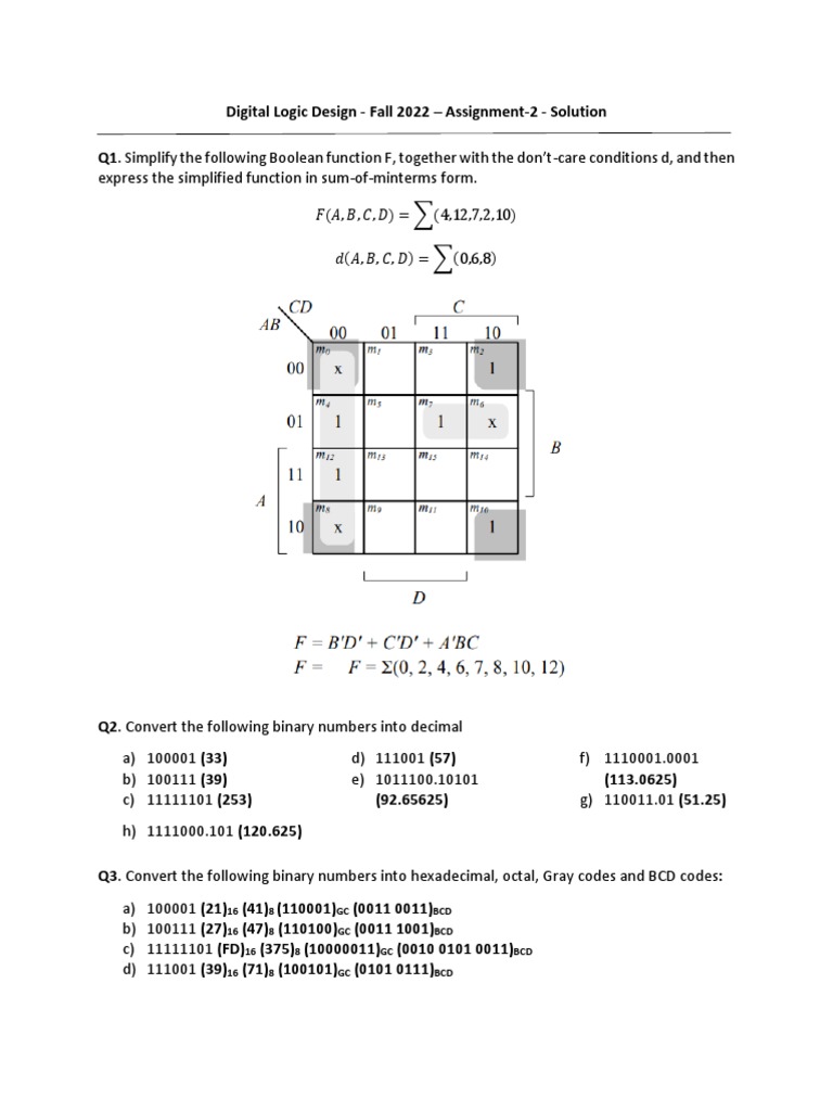 Assignment2 Solution Pdf Binary Coded Decimal Mathematical Notation 9064