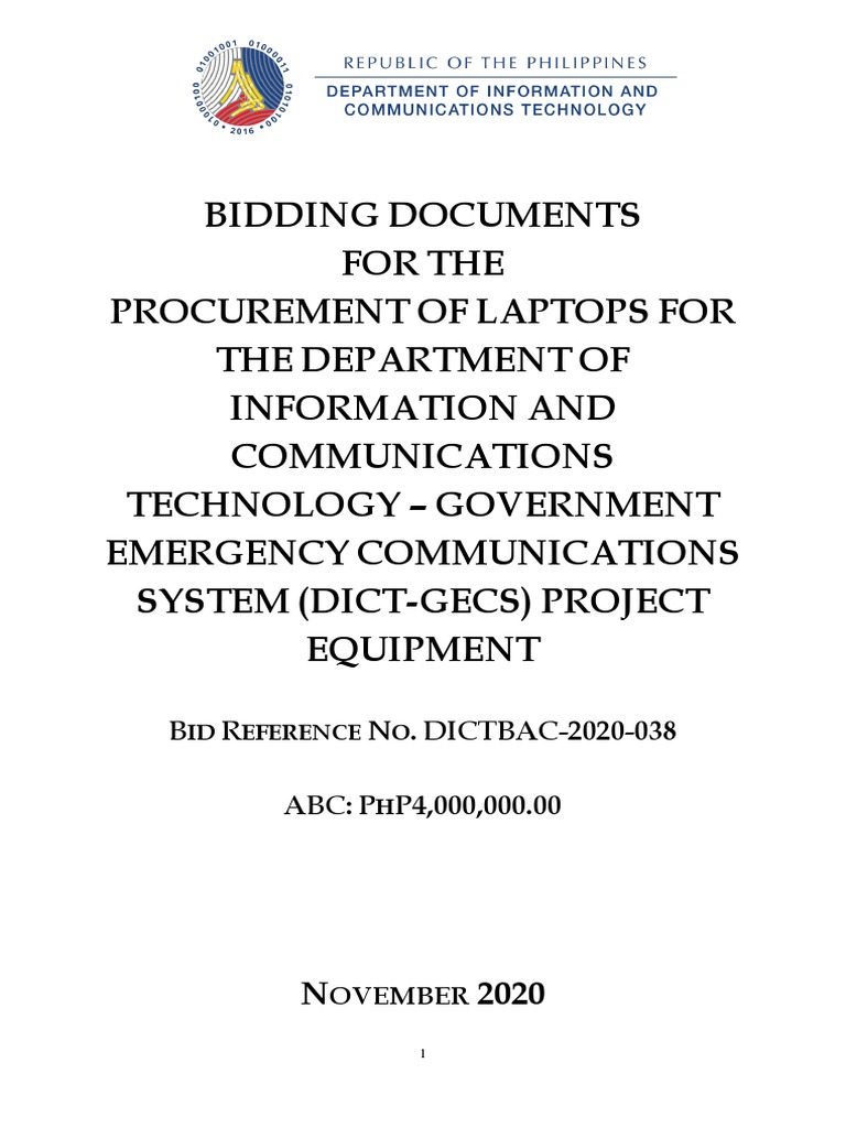 Laptops For DICT GECS 1 | PDF | Procurement | Economies
