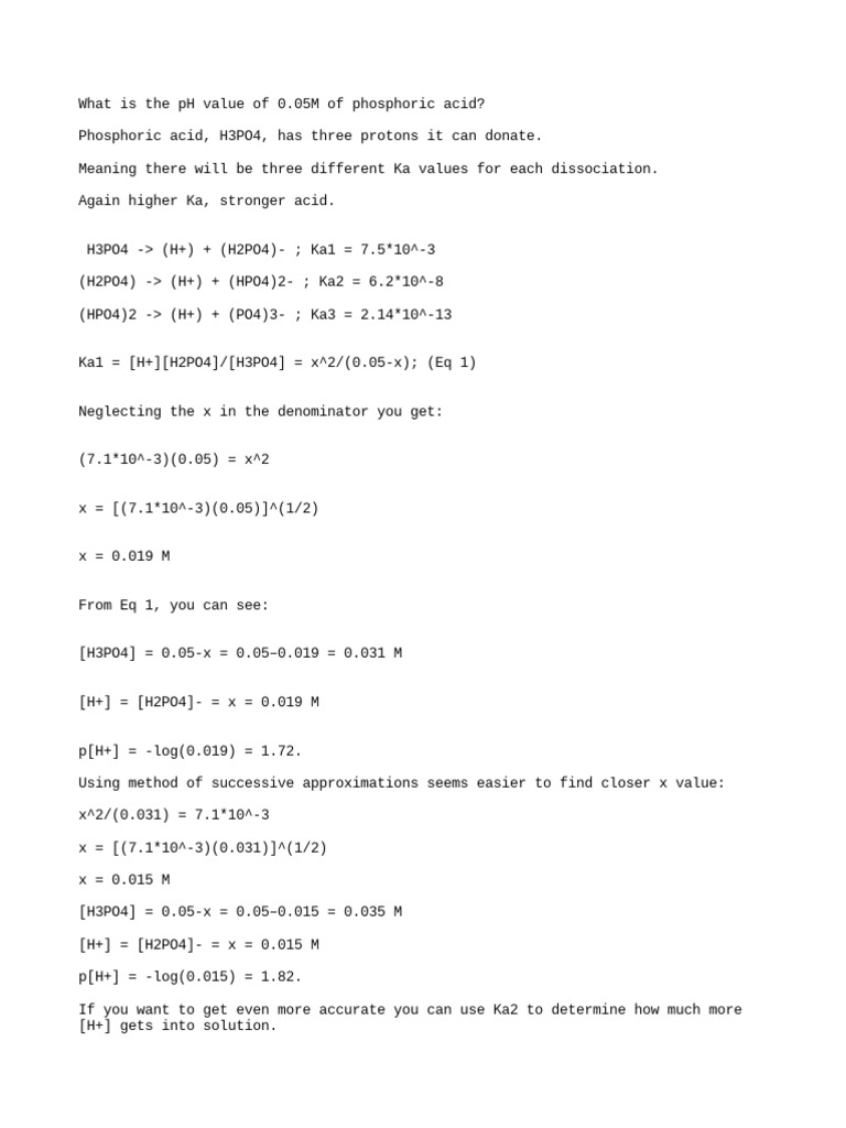 H3PO4 Reactions X PH | PDF | Acid | Phosphoric Acid