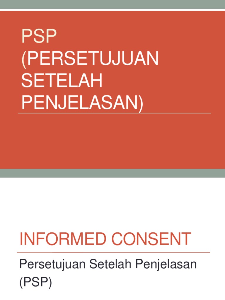 PSP (Informed Consent) | PDF