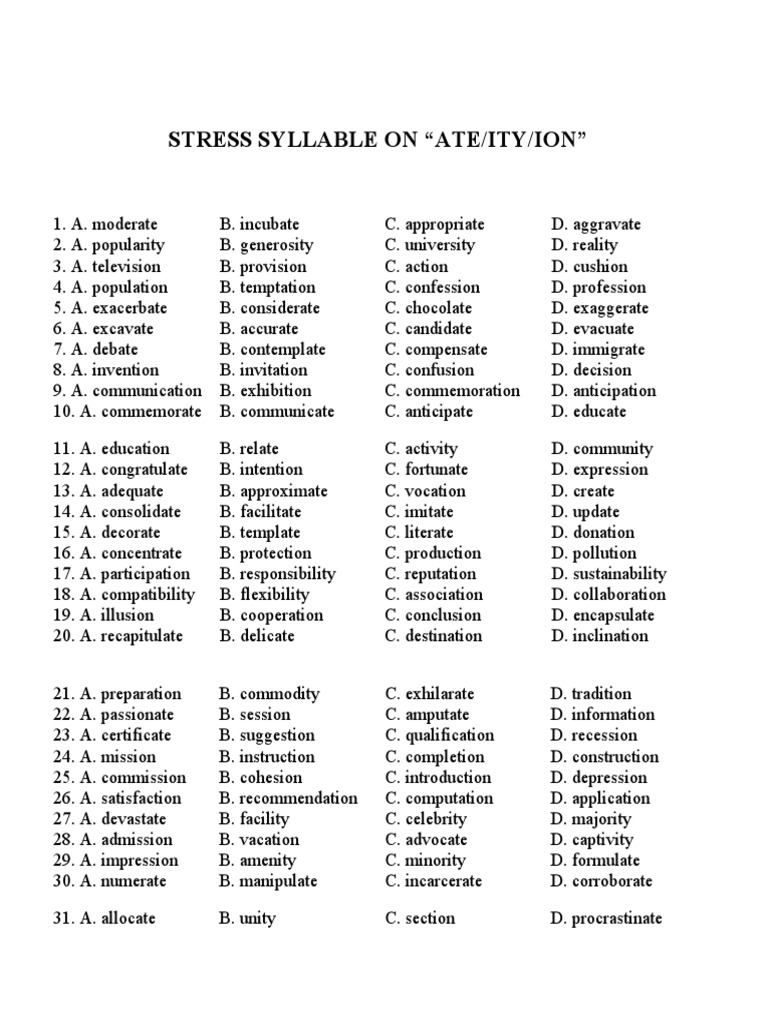 Stress Syllable | PDF