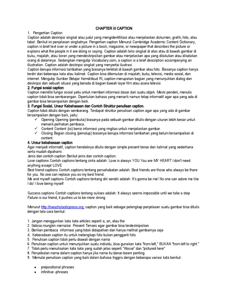 CHAPTER III Kelas XII - CAPTION | PDF