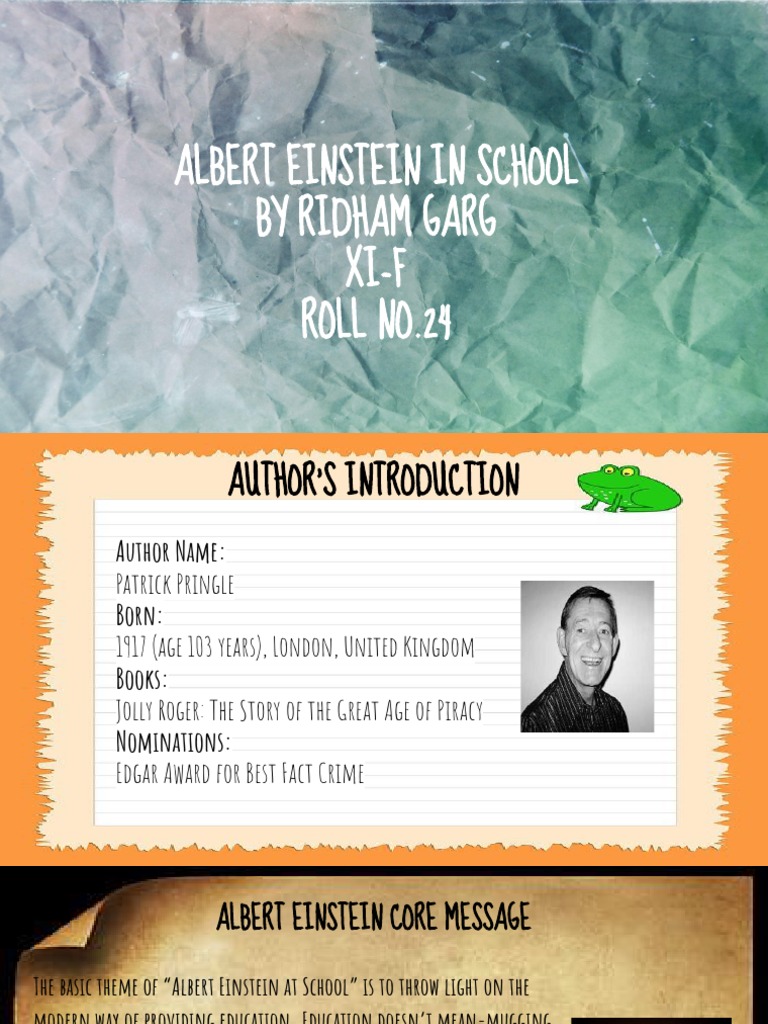 Albert Einstein in School - by Ridham Garg Xi-F | PDF | Albert Einstein