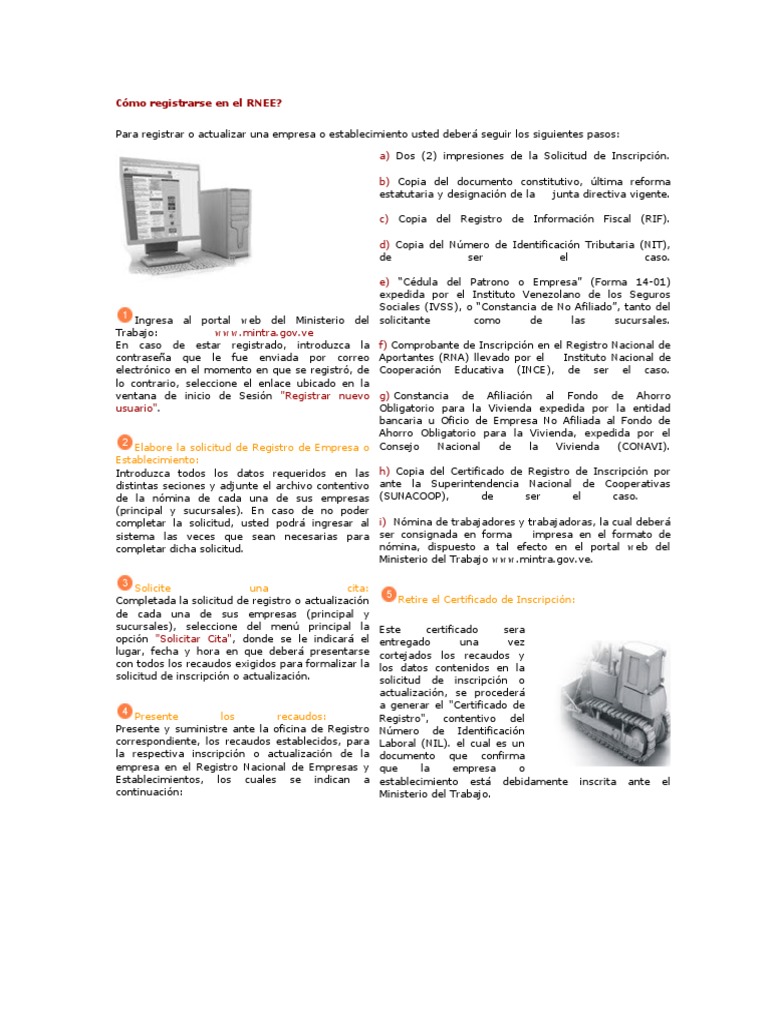 Como Registrarse en El RNEE | PDF