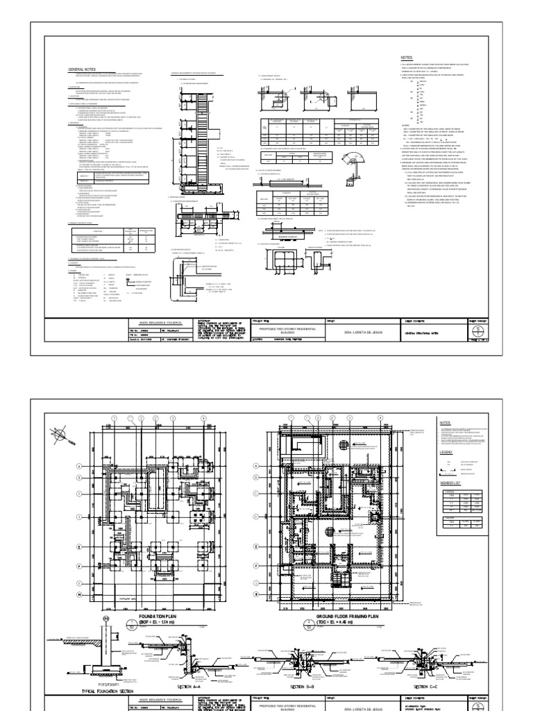 Zoleta Residence - Structural Plans | Descargar gratis PDF | Concrete ...