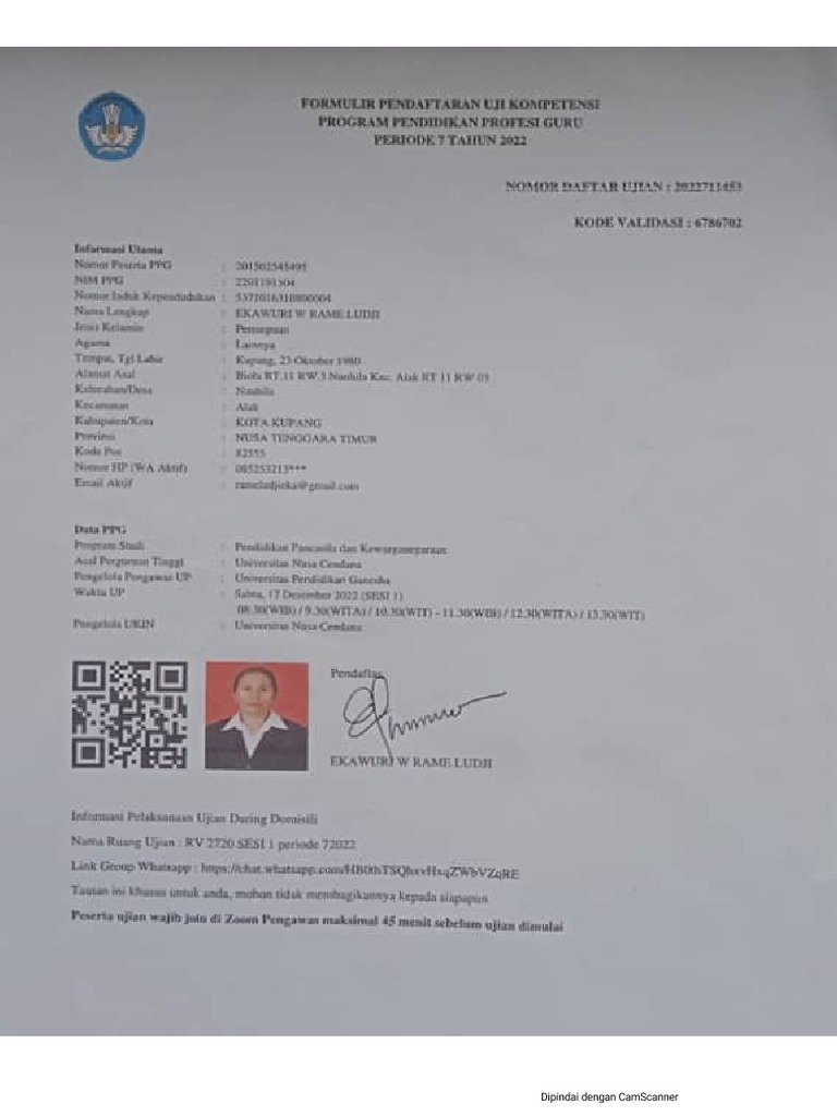 Formulir Pendaftaran PPG | PDF