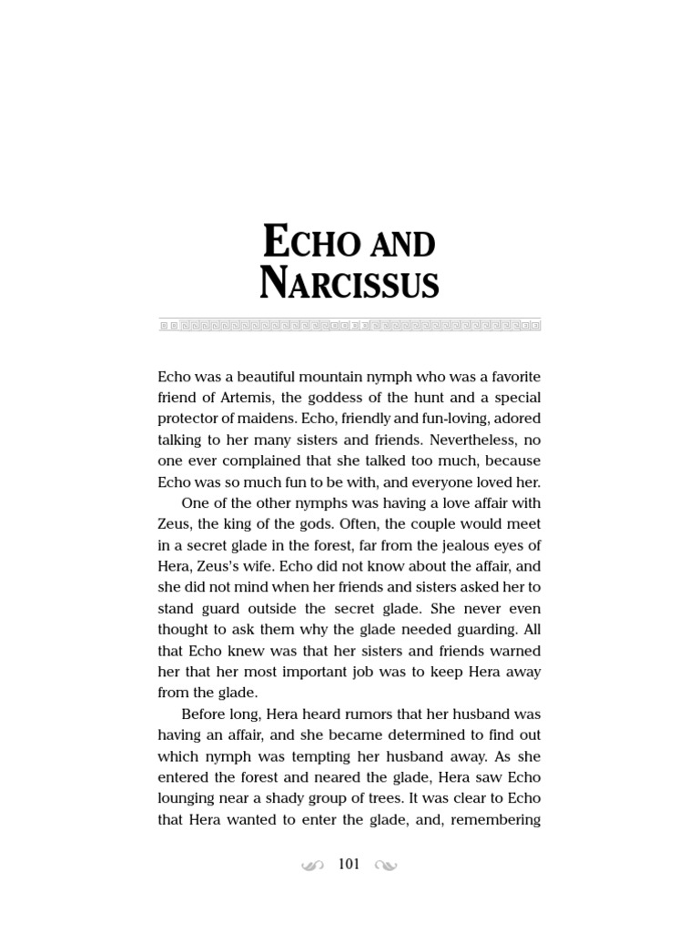 Myths of Narcissus and Echo | PDF | Hera