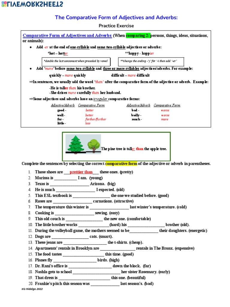 The Comparative Form of Adjectives and Adverbs | PDF | Adjective | Adverb