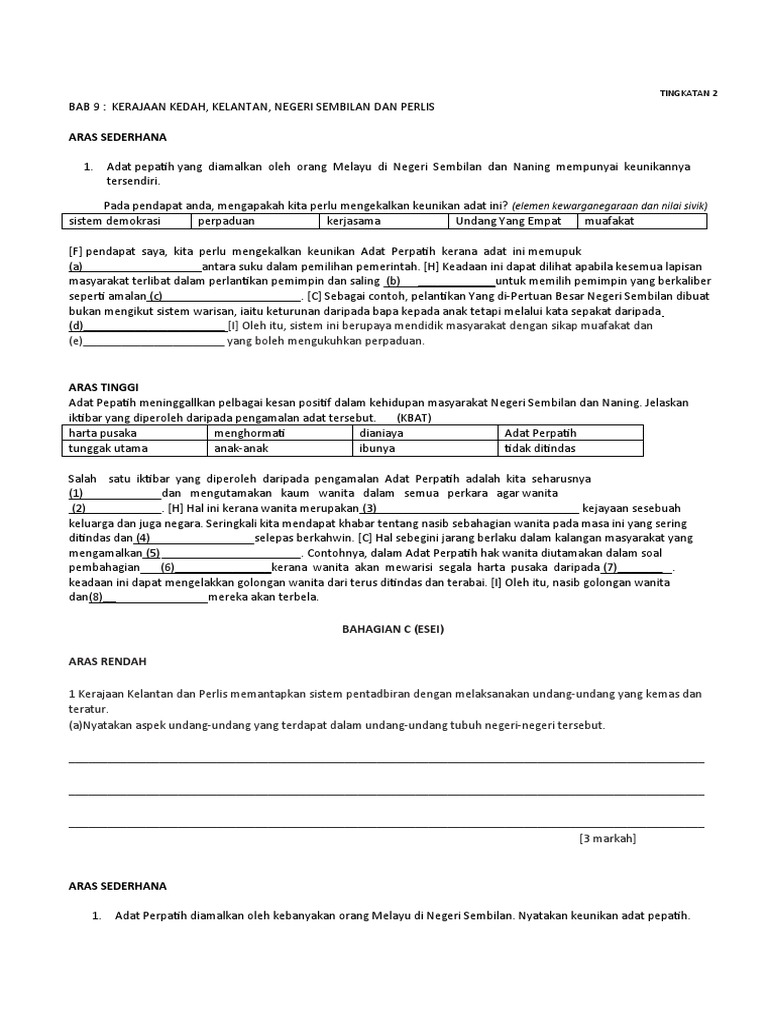 Latihan Bab 9 T2 | PDF