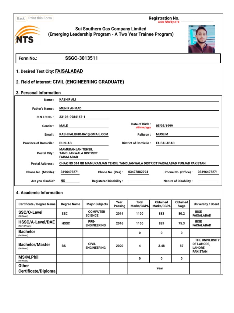 SSGC Emerging Leadership Program Application | PDF | Fee | Banks