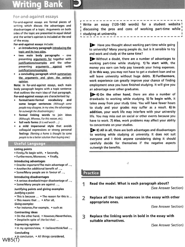 For-And-Against Essay. Sample. | PDF