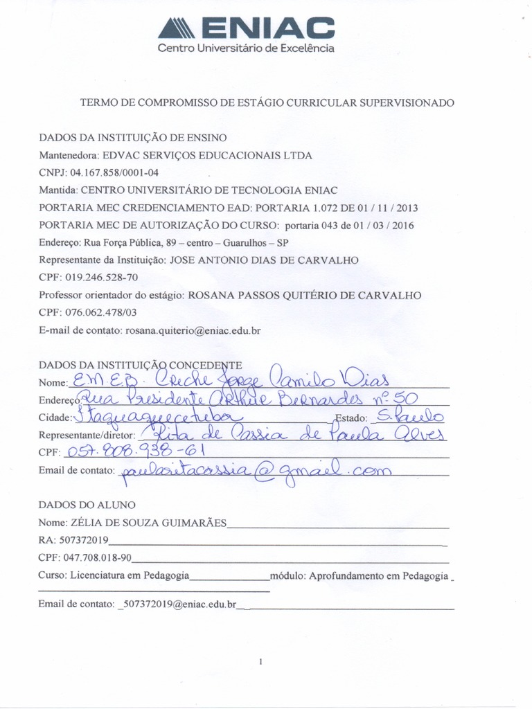 Documentos de Estágio de Gestão Pronto | PDF | Pedagogia | Aprendizado