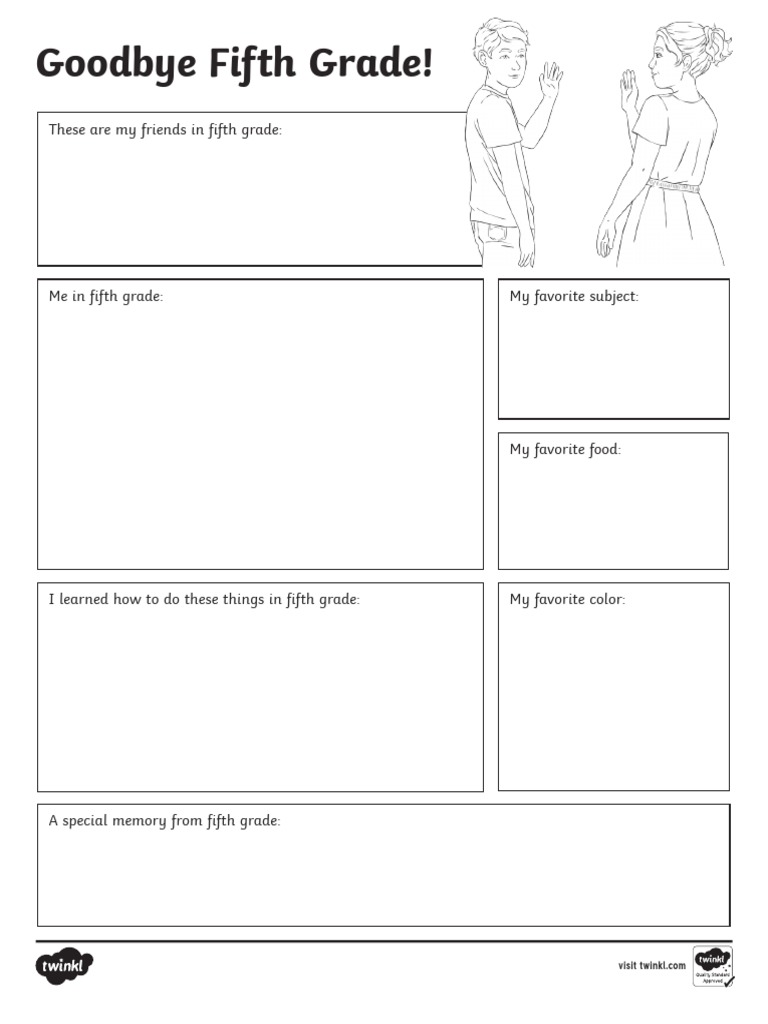 Goodbye Fifth Grade Activity Sheet | PDF