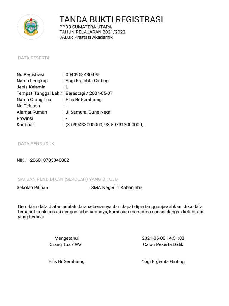 Bukti Registrasi | PDF