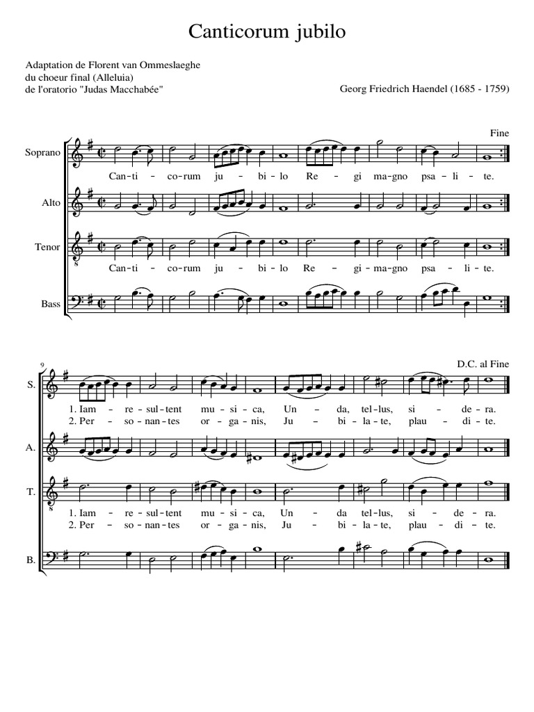 Canticorum Jubilo Haendel 4 Portees | PDF